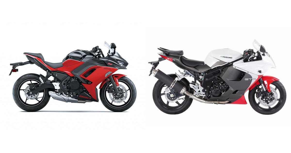 Motorrad Vergleich Kawasaki Ninja 650 40th Anniversary 2024 vs. Hyosung ...