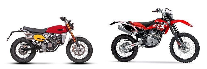 Motorrad Vergleich Fantic Caballero Scrambler 125 2021 vs. Beta RR ...