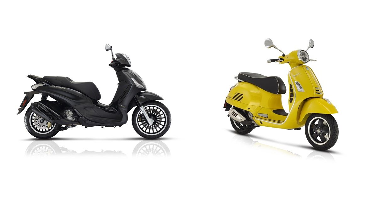 Motorrad Vergleich Piaggio Beverly 300 i.e. Police 2018 vs. Vespa GTS 300 hpe Super 2019