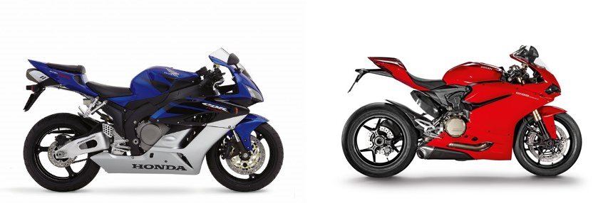 Motorrad Vergleich Honda CBR1000RR Fireblade 2005 vs. Ducati 1299 Panigale 2015