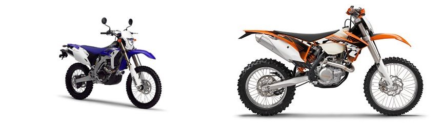 Motorrad Vergleich Yamaha WR450F 2012 vs. KTM 450 EXC 2012