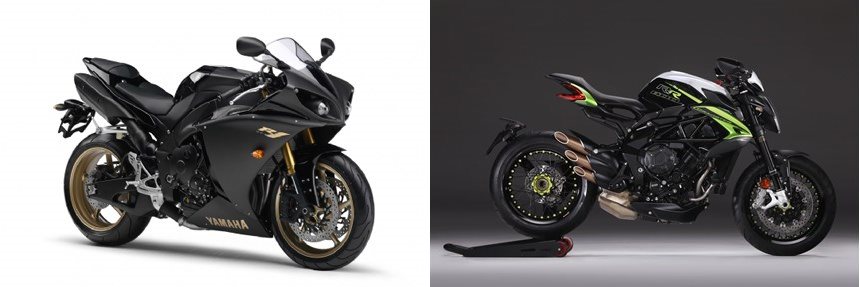 Motorrad Vergleich Yamaha R1 2010 vs. MV Agusta Dragster 800 RR 2020