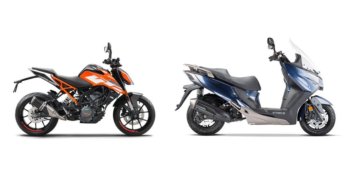 Motorrad Vergleich KTM 125 Duke 2020 vs. Kymco X-Town CT 125i CBS 2023