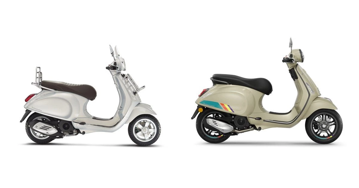 Motorrad Vergleich Vespa Primavera 125 i.e. 3V Touring 2015 vs. Vespa Primavera 125 S 2024