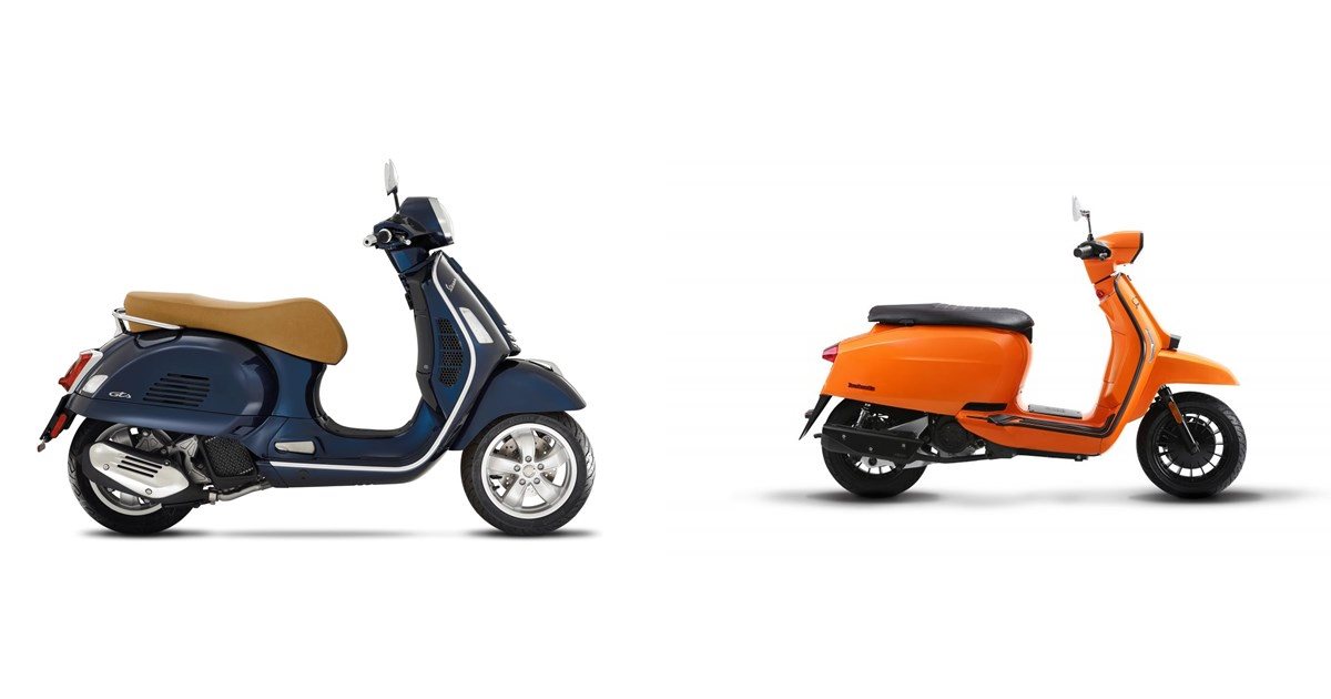 Motorrad Vergleich Vespa GTS 125 2022 vs. Lambretta V125 Special 2018
