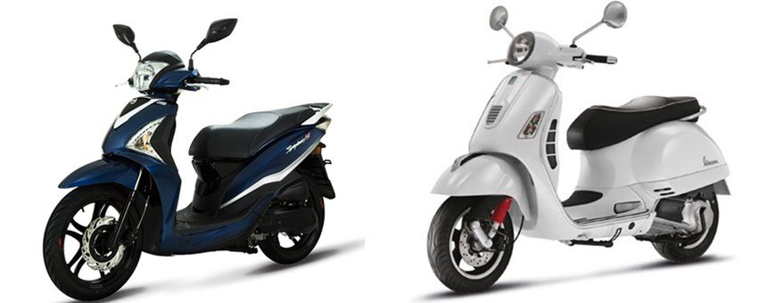 Motorrad Vergleich Sym Symphony ST 125 2022 vs. Vespa GTS 125 ie Super 2010