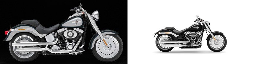 Motorrad Vergleich Harley-Davidson Softail Fat Boy FLSTF 2012 vs ...