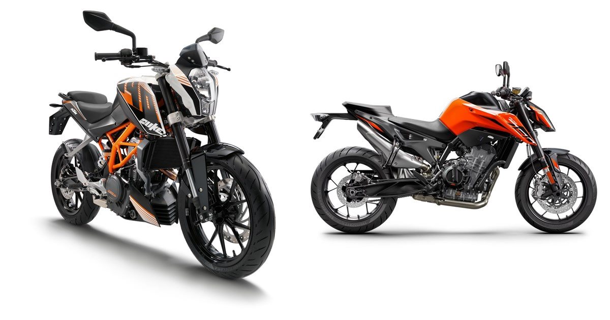 Motorrad Vergleich KTM 390 Duke 2014 vs. KTM 790 Duke 2022
