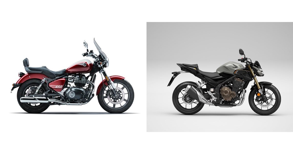 Motorrad Vergleich Royal Enfield Super Meteor 650 2024 vs. Honda CB500F 2022
