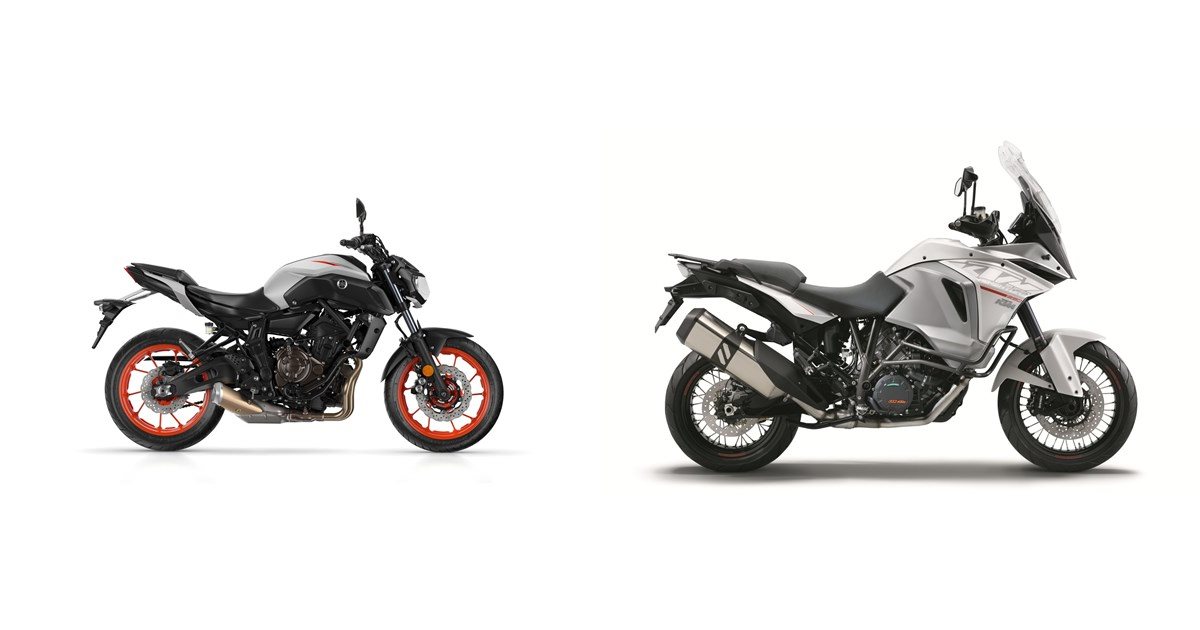 Motorrad Vergleich Yamaha MT-07 2019 vs. KTM 1290 Super Adventure 2015