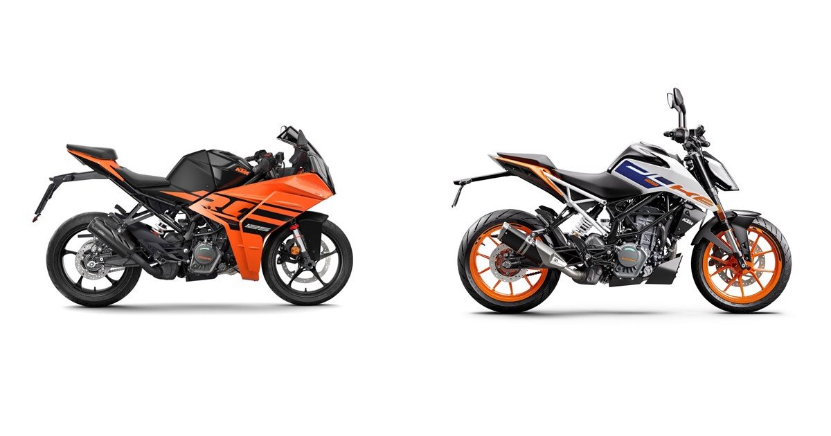 Motorrad Vergleich KTM RC 125 2024 vs. KTM 125 Duke 2023
