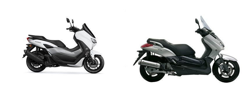 Motorrad Vergleich Yamaha NMAX 125 2023 vs. Yamaha XMAX 125 2008