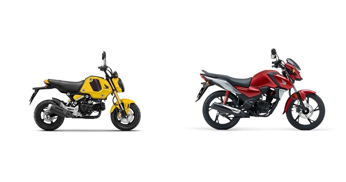 Motorrad Vergleich Honda MSX125 Grom 2024 vs. Honda CB125F 2021