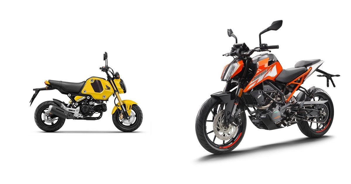 Motorrad Vergleich Honda MSX125 Grom 2024 vs. KTM 125 Duke 2017