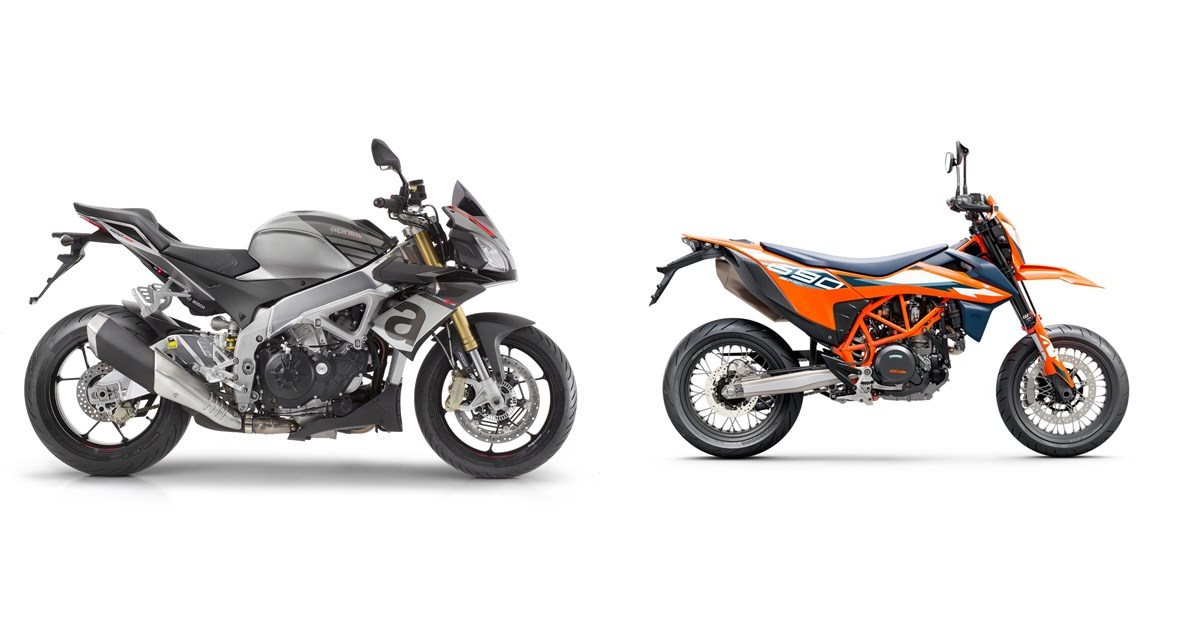 Motorrad Vergleich Aprilia Tuono V4 1100 RR 2015 vs. KTM 690 SMC R 2023