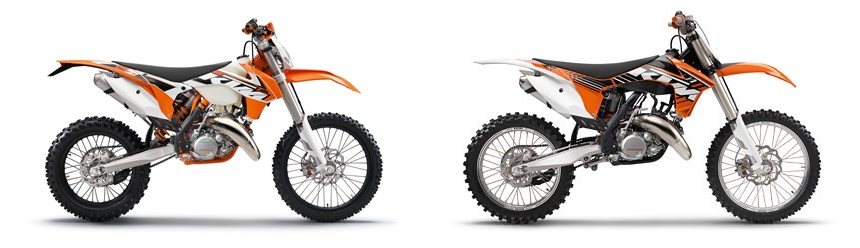 Motorrad Vergleich KTM 125 EXC 2015 vs. KTM 125 SX 2012