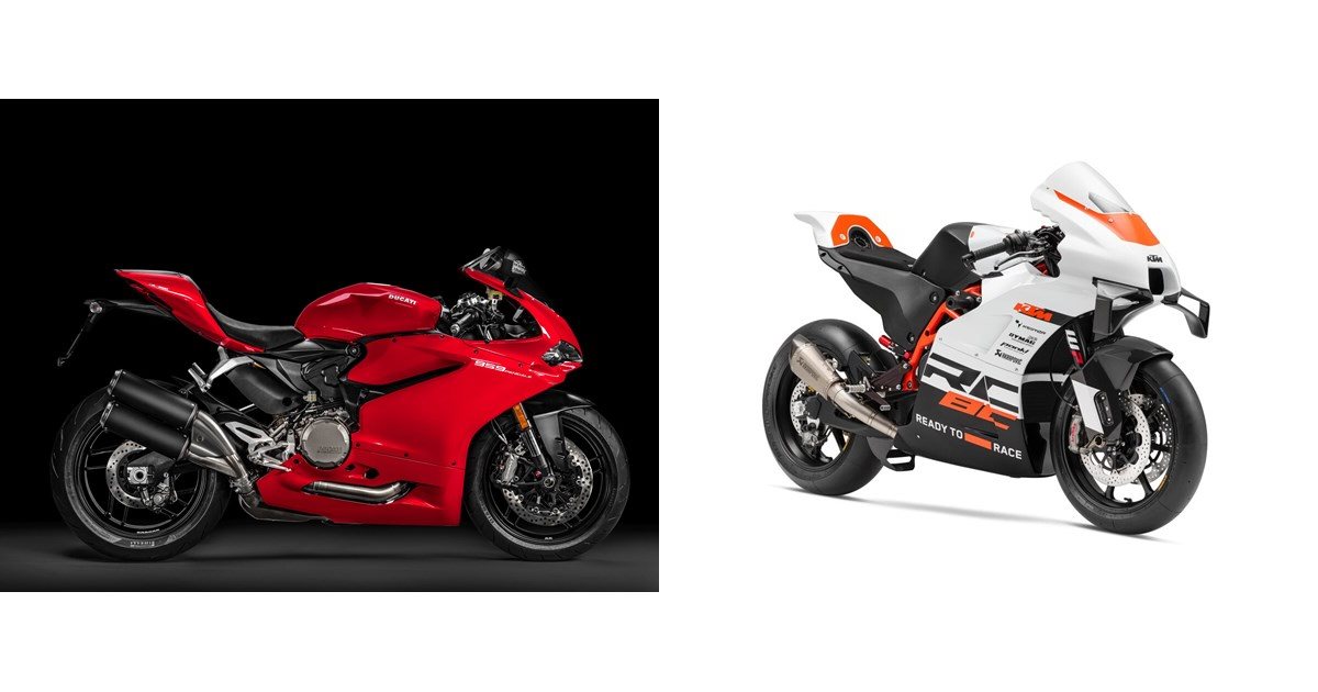 Motorrad Vergleich Ducati 959 Panigale 2019 vs. KTM RC 8C 2024
