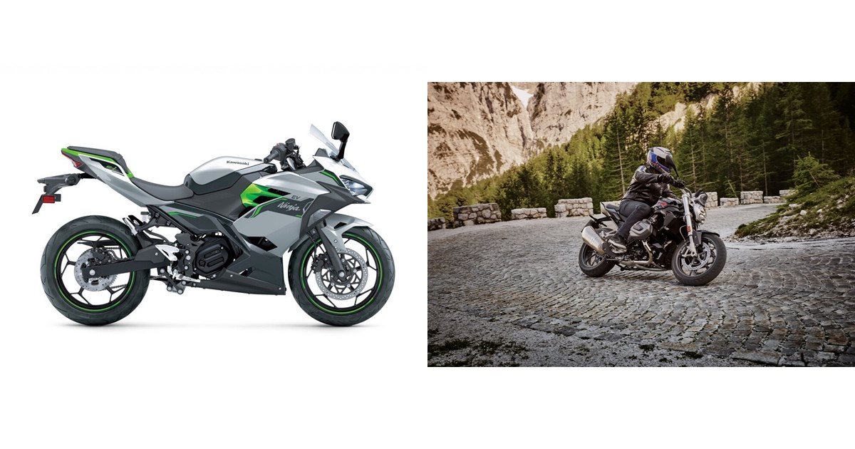 Motorrad Vergleich Kawasaki Ninja e-1 2024 vs. BMW R 1250 R 2019