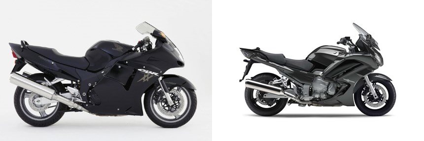 Motorrad Vergleich Honda CBR 1100 XX Super Blackbird 2007 vs. Yamaha ...