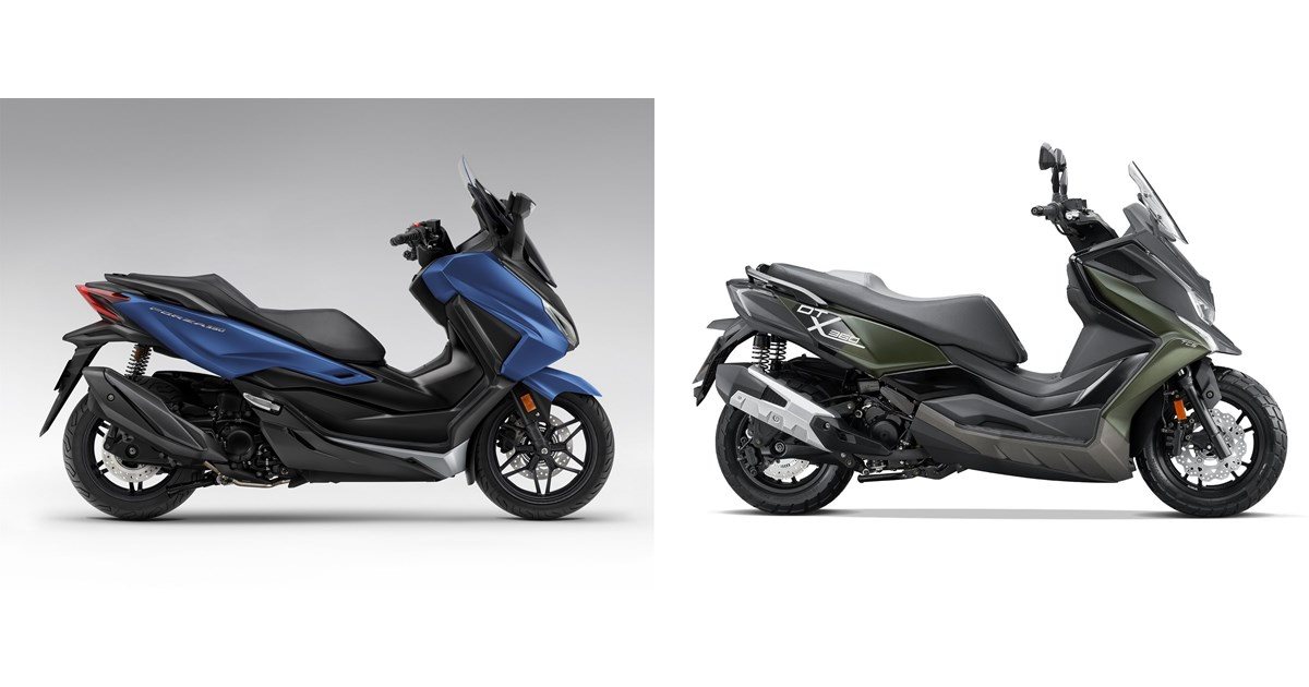Motorrad Vergleich Honda Forza 350 2024 vs. Kymco DT X360 350i ABS 2024