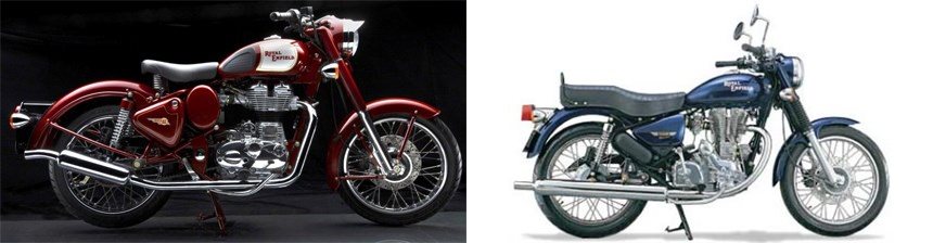 Royal Enfield Bullet 500 Classic EFI 2010 vs Royal Enfield Bullet ...