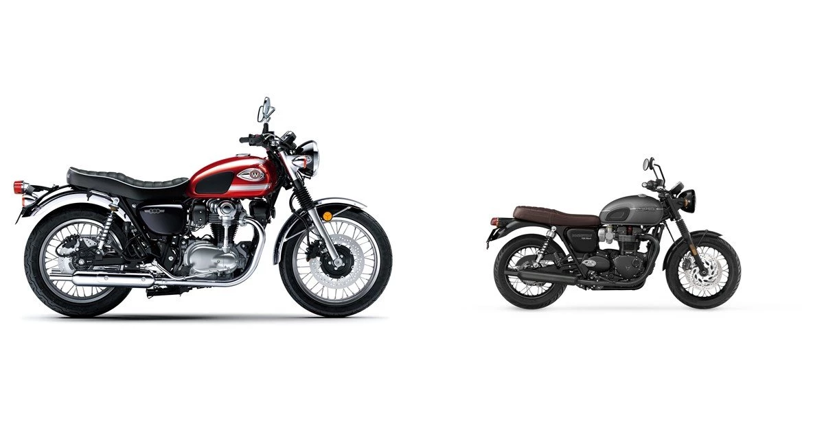 Motorrad Vergleich Kawasaki W800 2022 vs. Triumph Bonneville T120 Black 2024