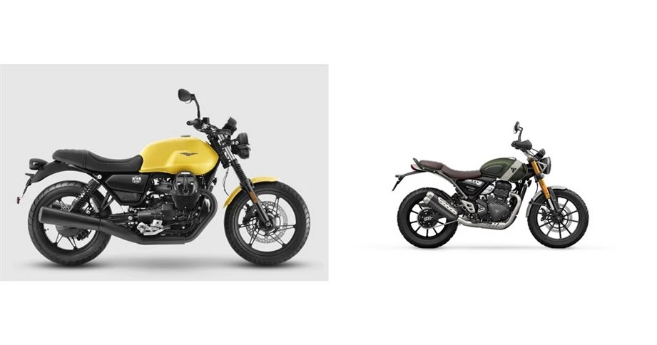 Motorrad Vergleich Moto Guzzi V7 Stone 2023 vs. Triumph Scrambler 400 X ...