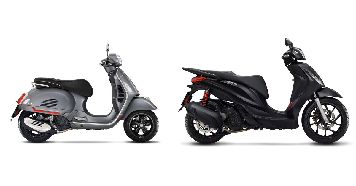 Motorrad Vergleich Vespa GTS 125 Supersport iGET 2021 vs. Piaggio Medley 125 S 2023