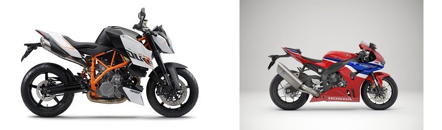 Motorrad Vergleich KTM 990 Super Duke R 2009 vs. Honda CBR1000RR-R ...