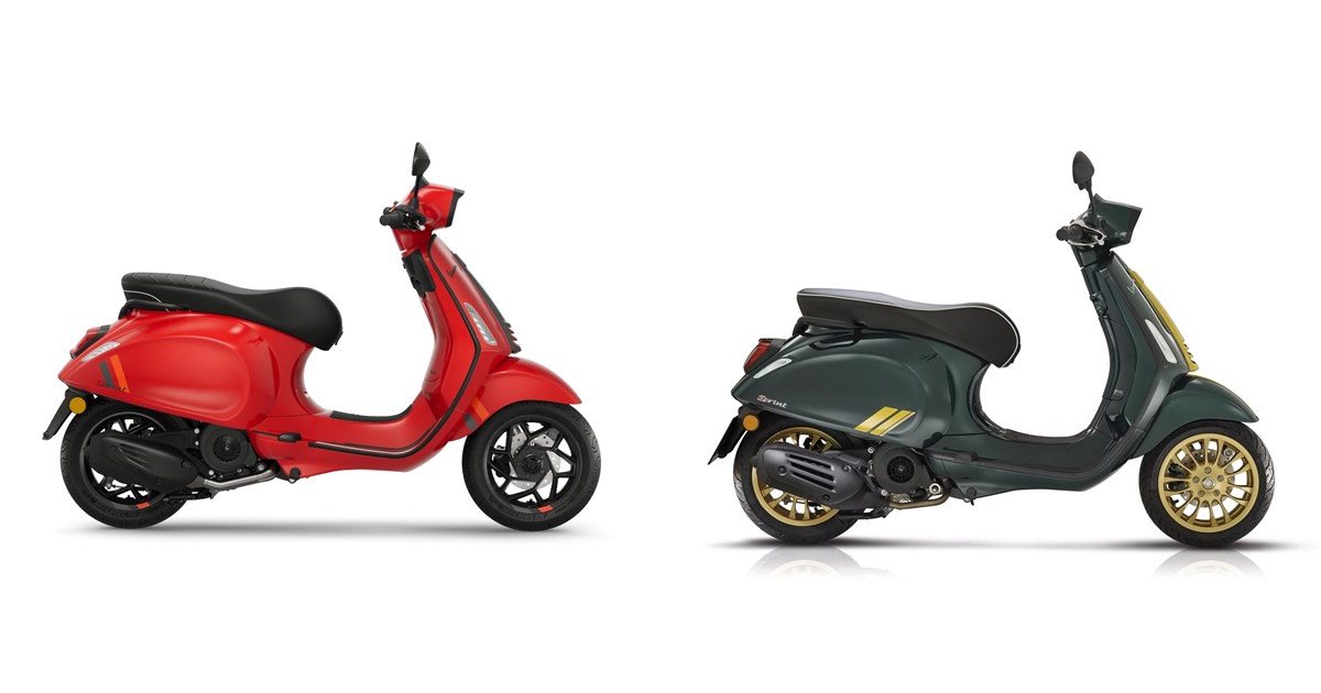 Motorrad Vergleich Vespa Sprint 125 S 2024 vs. Vespa Sprint 125 Racing Sixties 2023