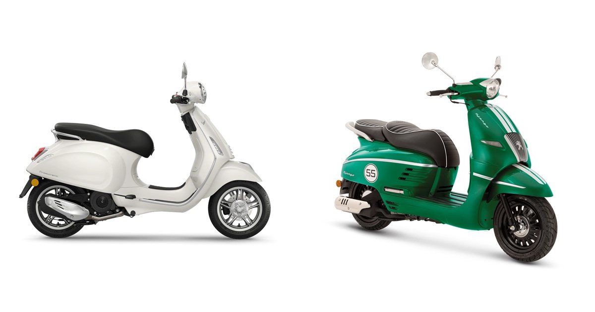 Motorrad Vergleich Vespa Primavera 125 2024 vs. Peugeot Django 125 ABS Sport 2022