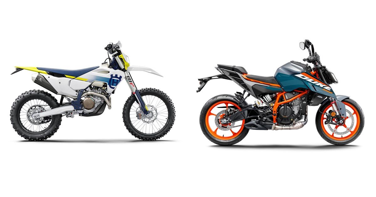 Motorrad Vergleich Husqvarna FE 501 2024 vs. KTM 390 Duke 2024