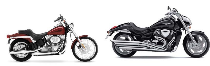 Motorrad Vergleich Harley-Davidson Softail Standard FXST 2005 vs ...