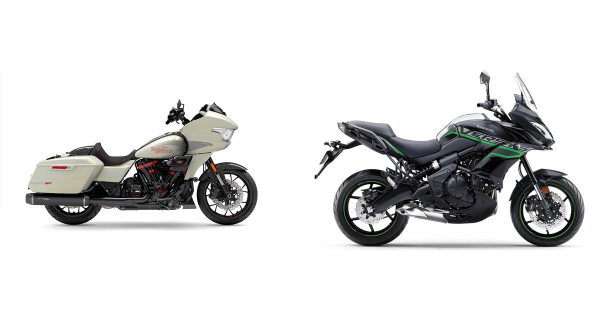 Harley-Davidson CVO Road Glide ST FLTRXSTSE 2024 vs Kawasaki Versys 650 ...