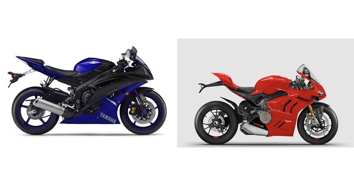 Motorrad Vergleich Yamaha YZF-R6 2014 vs. Ducati Panigale V4 S 2024