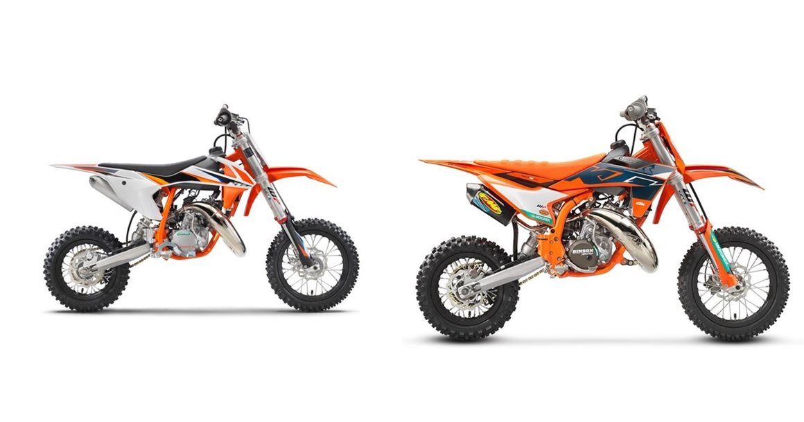 Motorrad Vergleich KTM 50 SX 2022 vs. KTM 50 SX FACTORY EDITION 2025