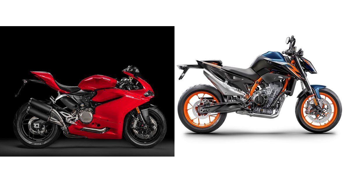 Motorrad Vergleich Ducati 959 Panigale 2019 vs. KTM 890 Duke R 2022