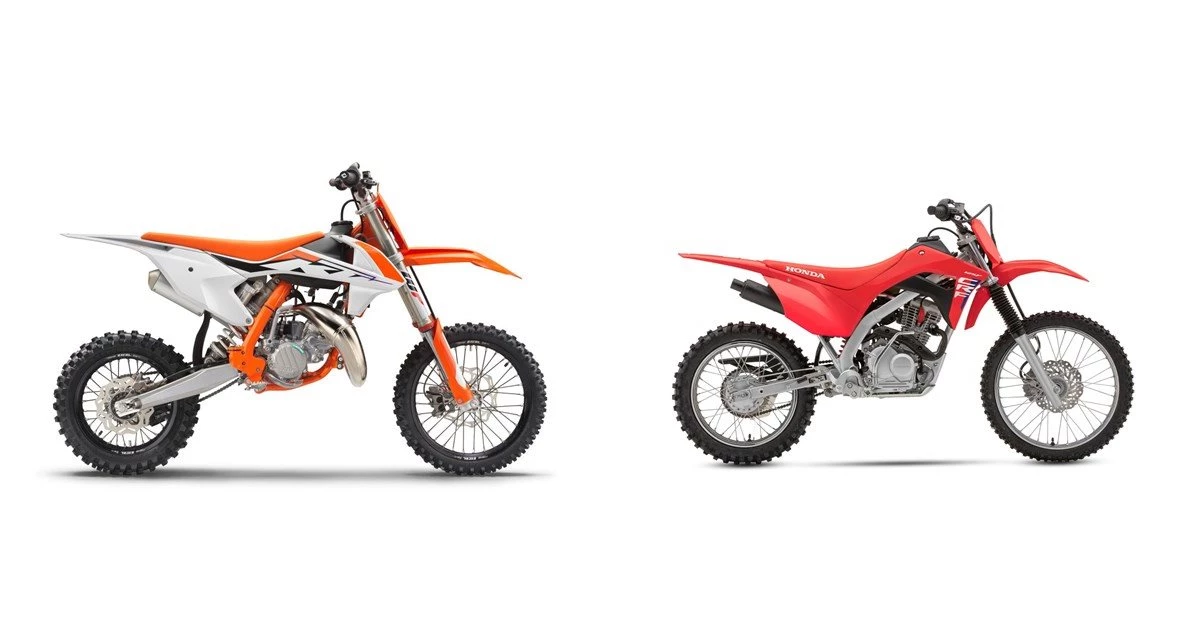 Motorrad Vergleich KTM 85 SX 17/14 2023 vs. Honda CRF125F 2025