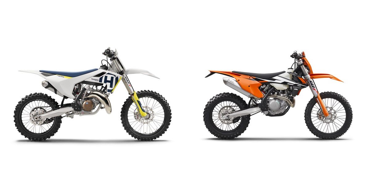 Motorrad Vergleich Husqvarna TC 125 2018 vs. KTM 450 EXC-F 2017
