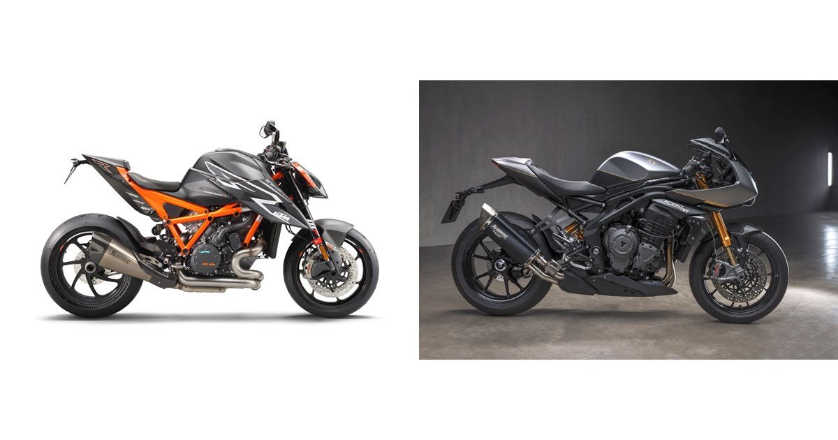 KTM 1290 Super Duke RR 2023 vs Triumph Speed Triple 1200 RR Breitling ...