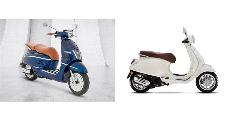 Motorrad Vergleich Peugeot Django 125 ABS 2022 vs. Vespa Primavera 125 2023