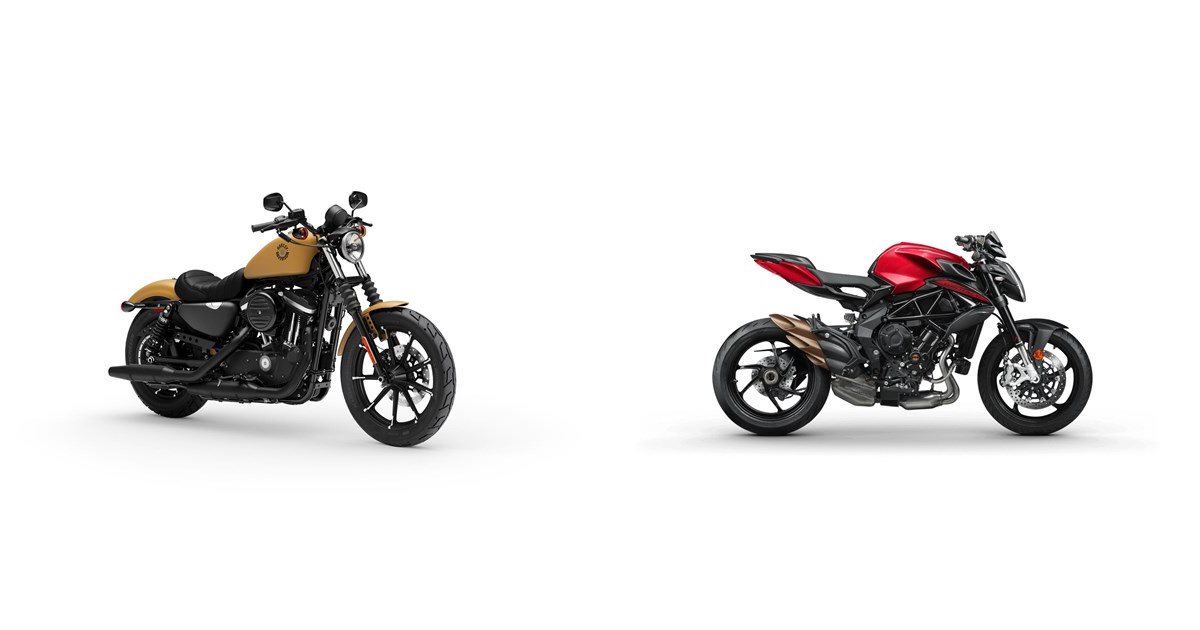 Motorrad Vergleich Harley-Davidson Sportster XL 883 N Iron 2019 vs. MV ...