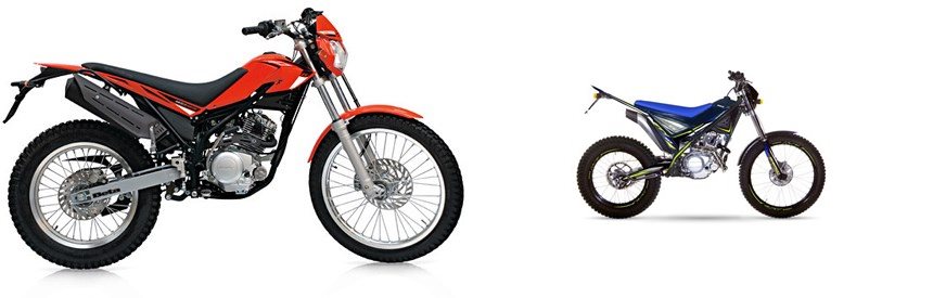 Motorrad Vergleich Beta Alp 125 2009 vs. Sherco 125 TY Long Ride 2023