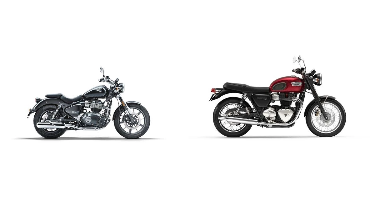 Royal Enfield Super Meteor 650 2023 vs Triumph Bonneville T100 2020