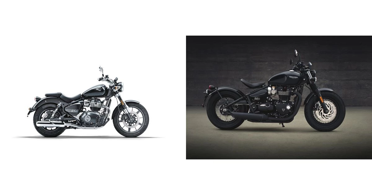 Royal Enfield Super Meteor 650 2023 vs Triumph Bonneville Bobber Black 2018