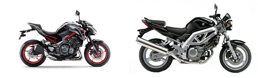 Motorrad Vergleich Kawasaki Z900 2019 vs. Suzuki SV650 2006
