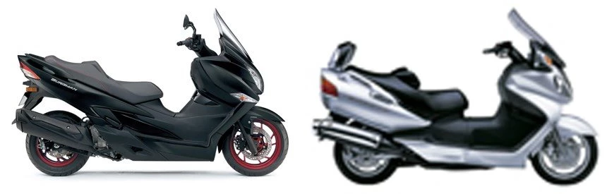 Motorrad Vergleich Suzuki Burgman 400 2018 vs. Suzuki Burgman 650 2006