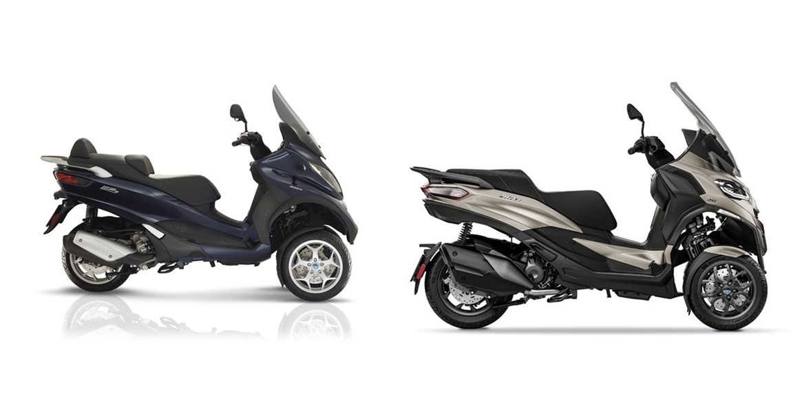 Motorrad Vergleich Piaggio MP3 300 ie Sport 2018 vs. Piaggio MP3 400 2024