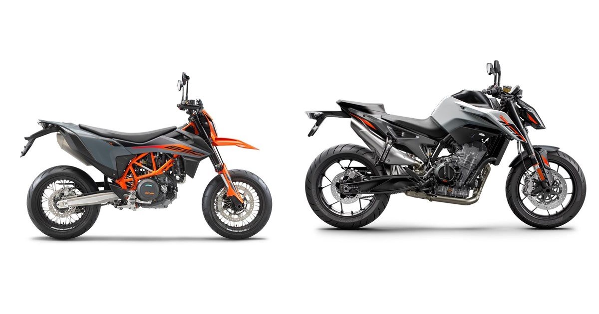 Motorrad Vergleich KTM 690 SMC R 2022 vs. KTM 790 Duke 2024