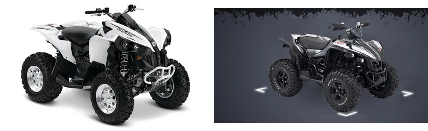 Motorrad Vergleich Can-Am Renegade 500 2012 vs. TGB Target 550 4x4 IRS 2011
